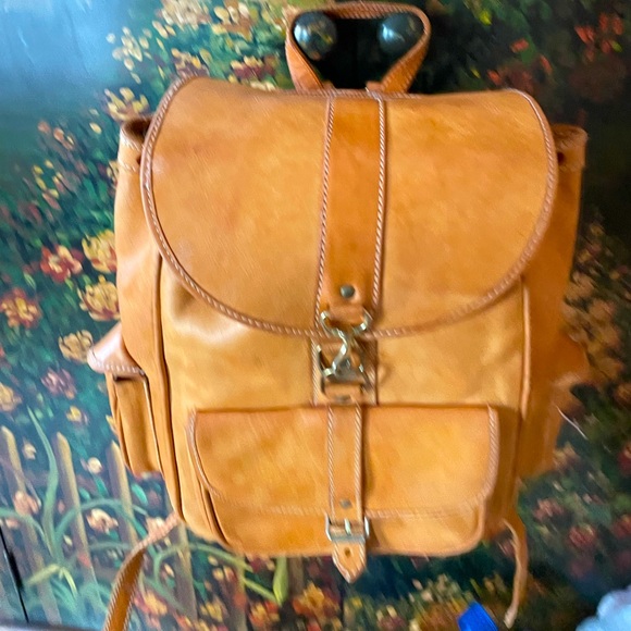 Bags | Front Pocket Leather Backpack Large And In Perfect ...